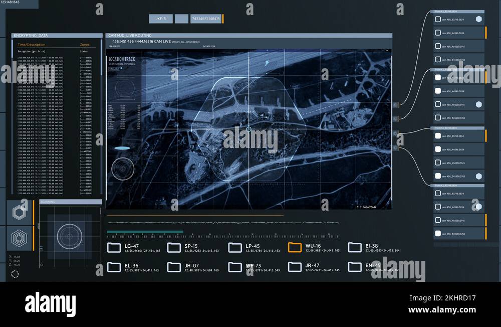 Helicopters, USA Airbase, Satellite Camera Screen Scanning Map ...