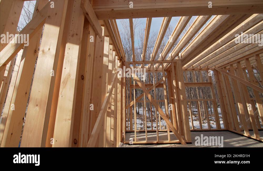 Wood wooden timber frame framed construction architecture Stock Videos ...