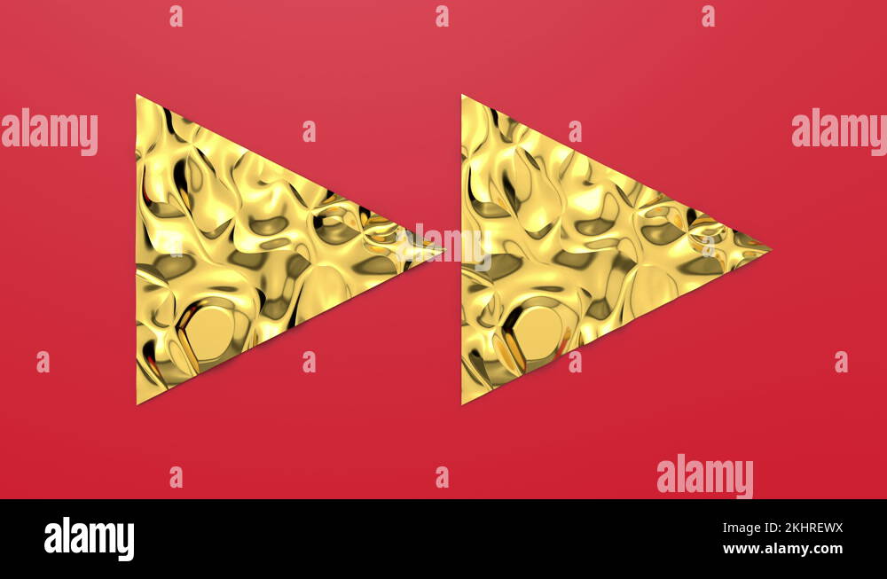 3d Looped animation of Fast Forward button in shape of triangles. Wavy ...