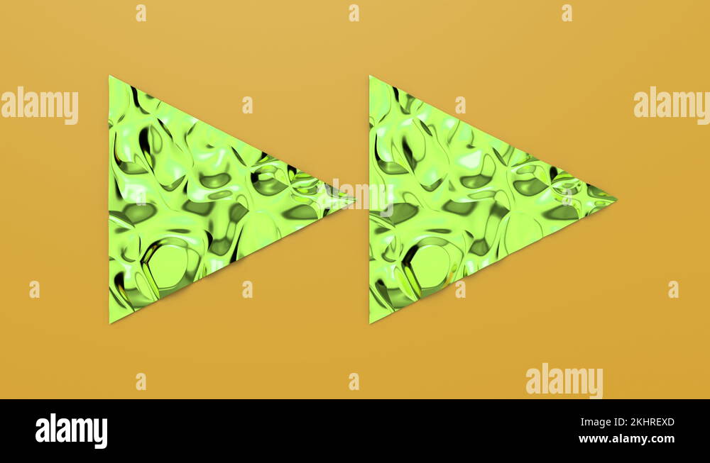 3d Looped animation of Fast Forward button in shape of triangles. Wavy ...