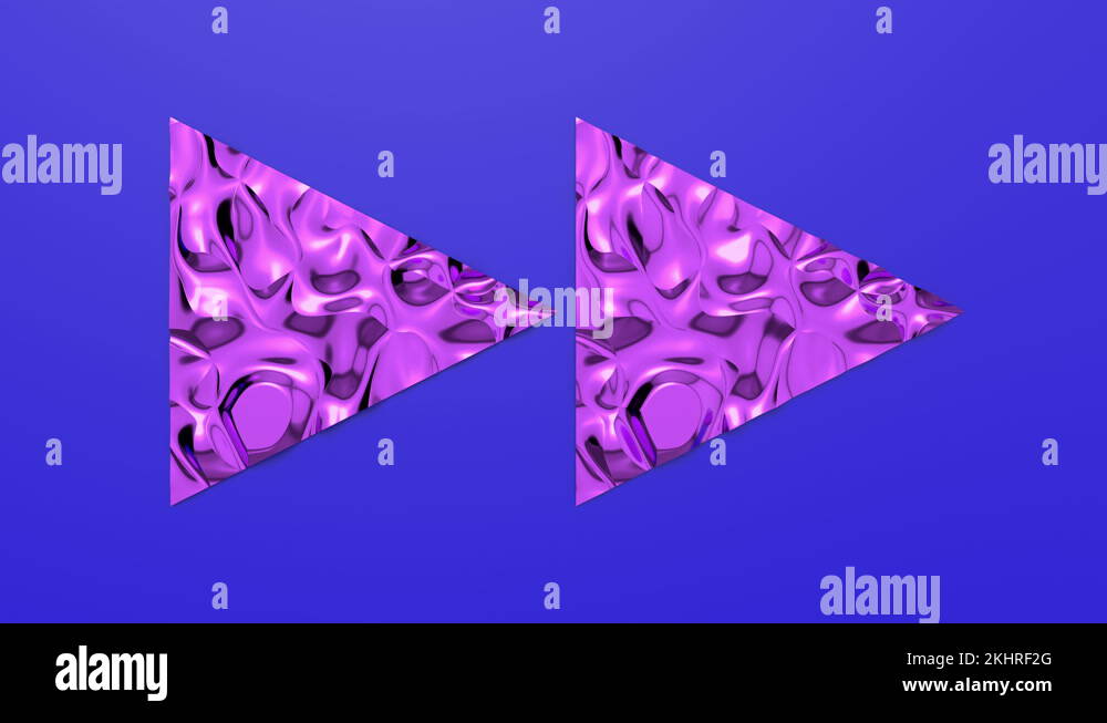 3d Looped animation of Fast Forward button in shape of triangles. Wavy ...