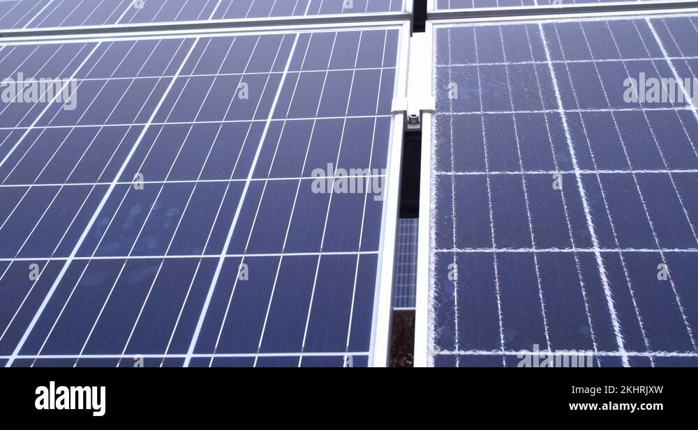 New and cracked solar panels side by side, close up, 4k Stock Video ...