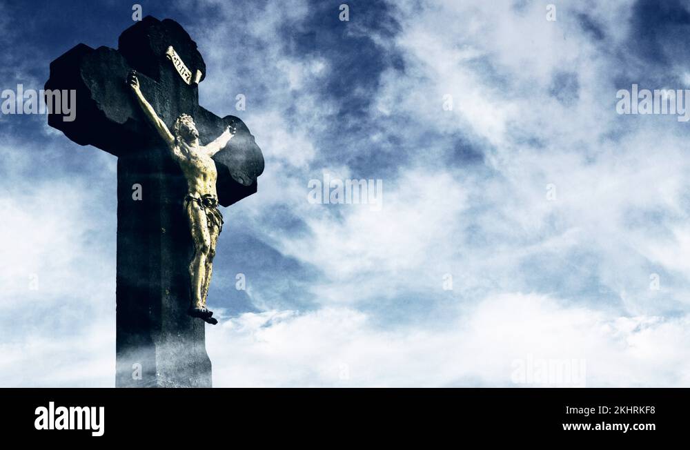 Crucifixion Jesus Christ Cross Statue Version 04 Stock Video Footage - Alamy