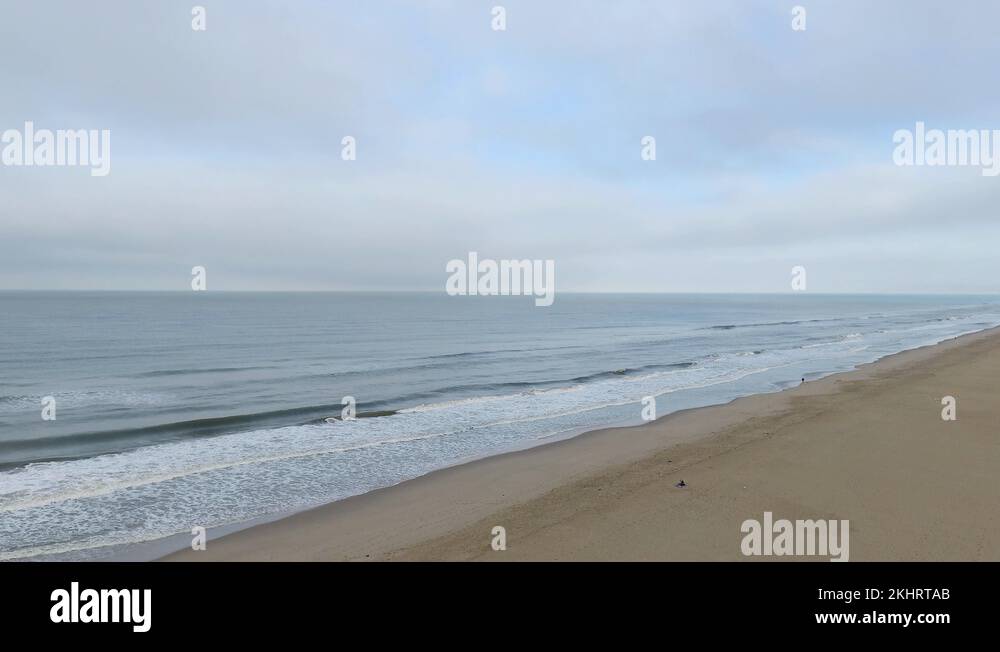 Morning waves crash onto beautiful West Coast beach in California 60p ...
