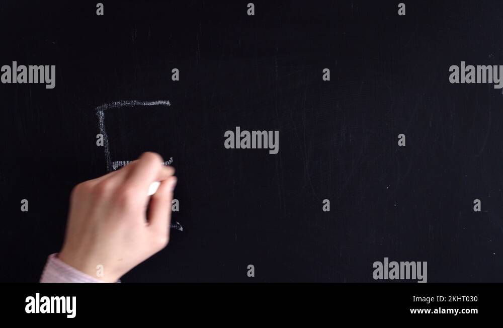 Physical formula of energy of Einstein was written on the chalk Board ...