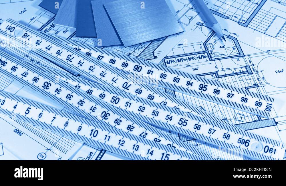 Architectural plan of a modern house - Blueprints Stock Video Footage ...