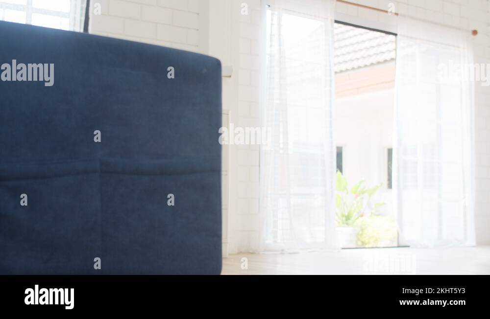 Asian family smile happy hold cardboard boxes for move object walking ...