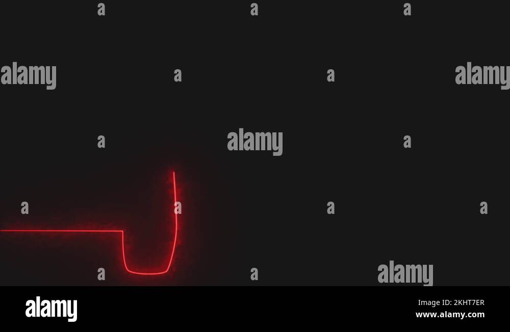 2D animation of neon red lights forming shape of big car. Half of ...