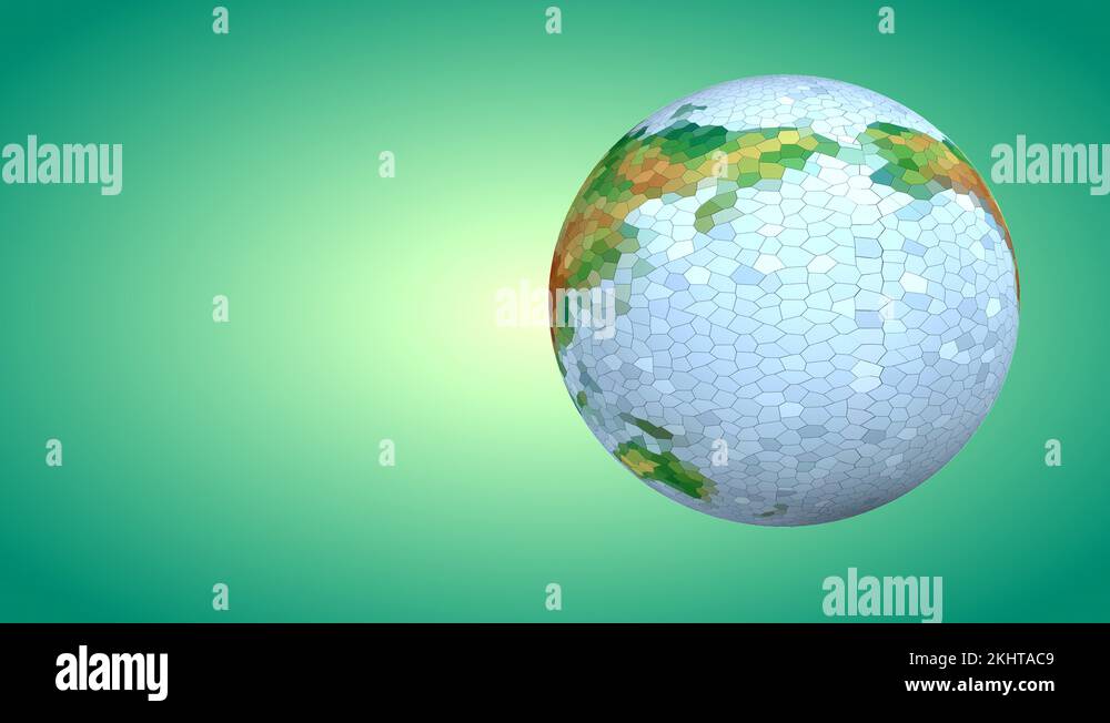 A Low Poly Planet With Continents And Seas Rotates Around Its Axis