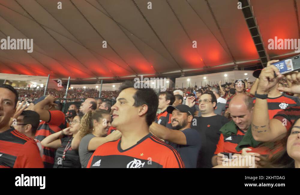 Brazilian football fans in the new Maracana Stadium,Rio de Janeiro ...
