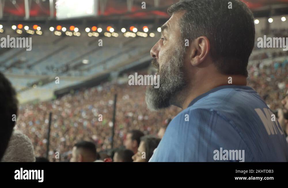 Brazilian football fans in the new Maracana Stadium,Rio de Janeiro ...