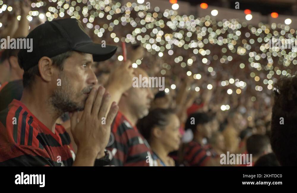 Brazilian football fans in the new Maracana Stadium,Rio de Janeiro ...
