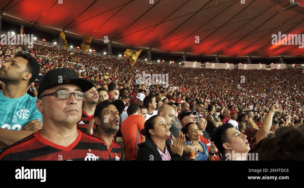 Brazilian football fans in the new Maracana Stadium,Rio de Janeiro ...