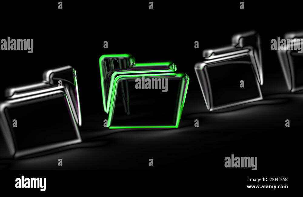 File icon in black background. Looping footage. 3D Illustration Stock ...