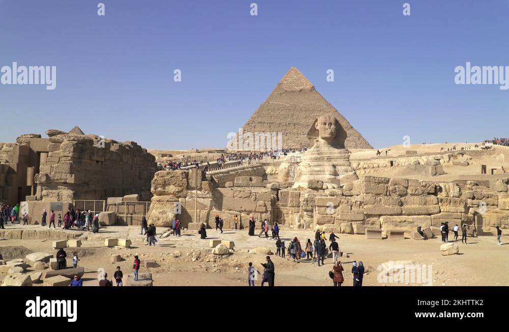The Great Sphinx of Giza and the Pyramid of Khafre, panoramic view ...