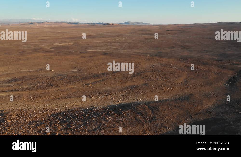 Atacama Desert vast sand fields aerial exploration during sunset awe ...