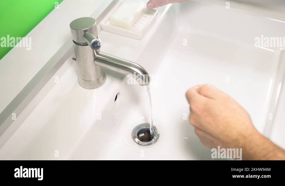 Man washing his Hands to prevent virus infection and clean dirty hands ...