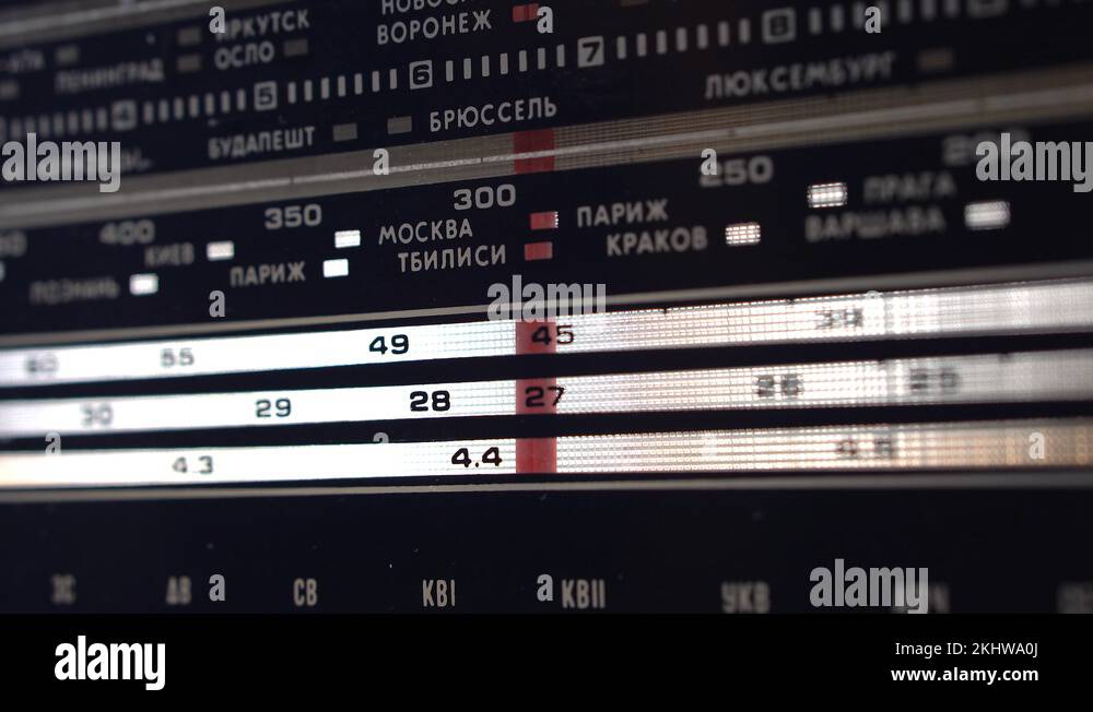 Tuning Analog Radio Dial Frequency on Scale of the Vintage Receiver ...