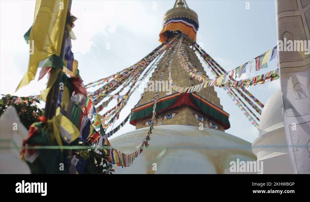 Swayambhunath buddhist stupa close Stock Videos & Footage - HD and 4K ...