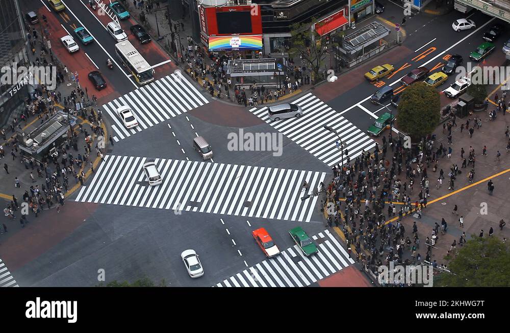 Public Transportation Bus Passing Cars Traffic Jam Tokyo Busy Street ...