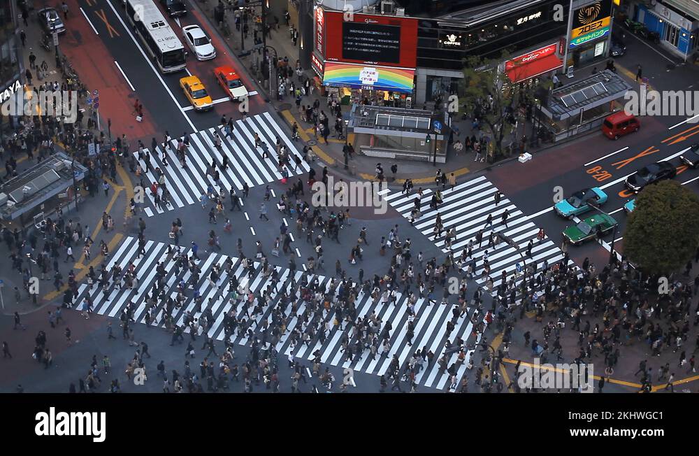People Walking Tokyo Busy Street Traffic Crowd Huge Agglomeration Big ...