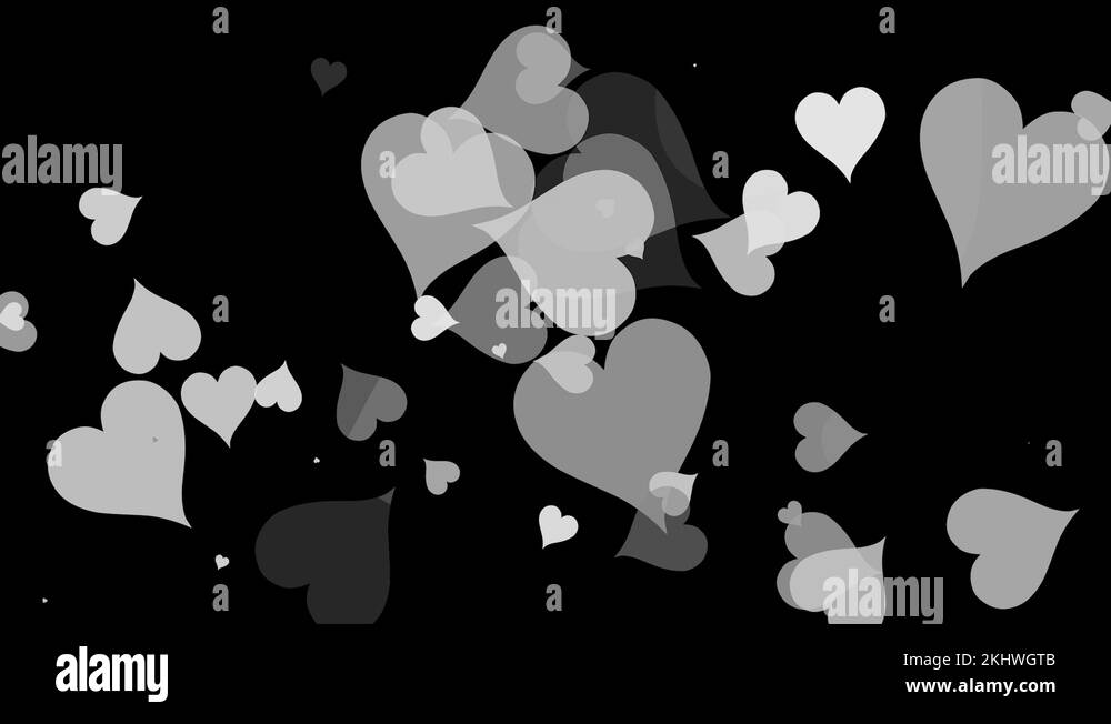 Black and White Heart Symbol Popping Up Seamless Loop Motion Background ...
