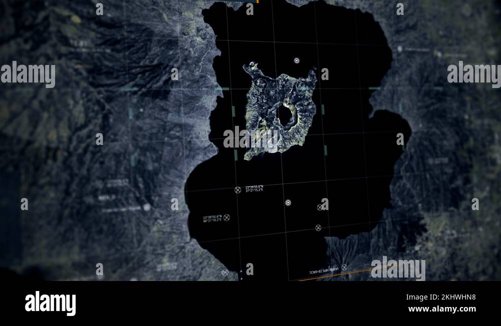 Satellite Drone Scans the Map Radar Detects the Taal Volcano in ...