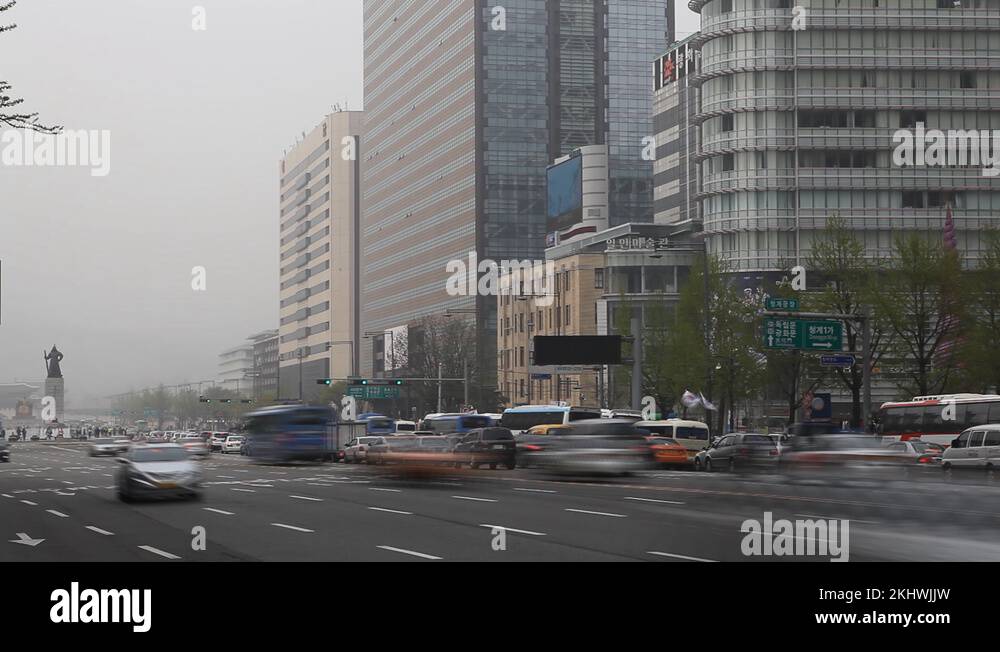 Seoul City Center, Skyscrapers, Asia Shopping, South Korea, time lapse ...