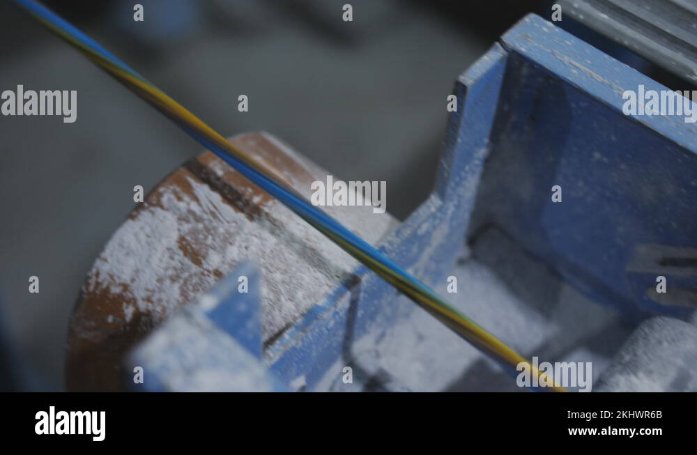 Close-up drawing of a copper colored wire in the winding, treatment ...