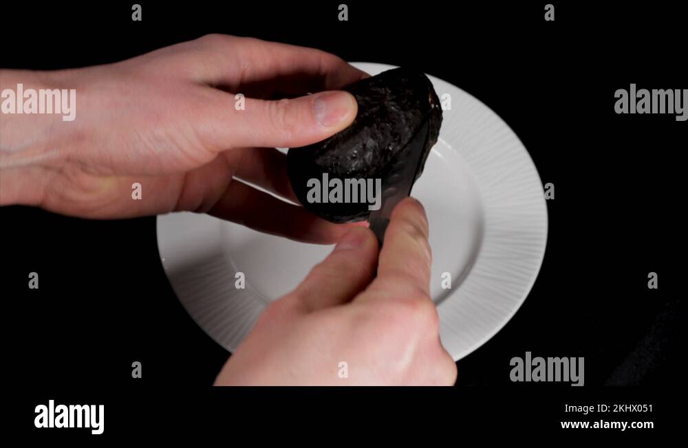 Rotten avocado cut open with knife. Food gone bad, spoiled and rotten ...