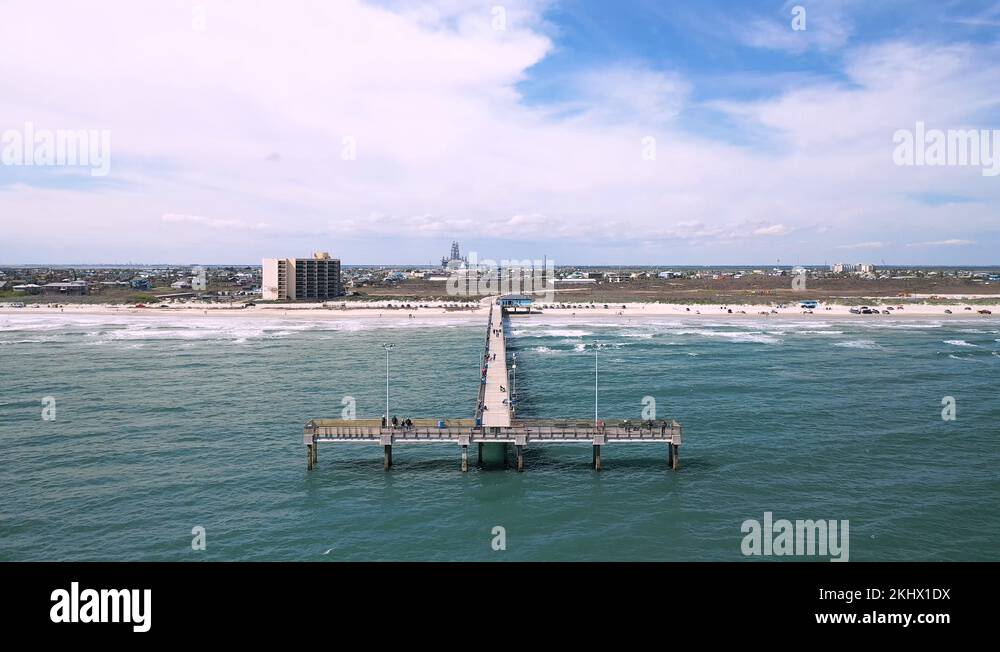 4K Bob Hall Pier Drone Footage Port Aransas Mustang Island South Padre ...