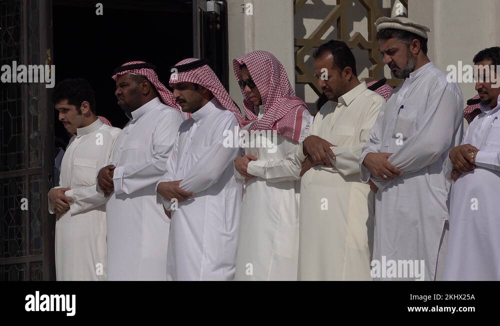 Saudi Arabia religion culture, locals and migrant workers pray mosque ...