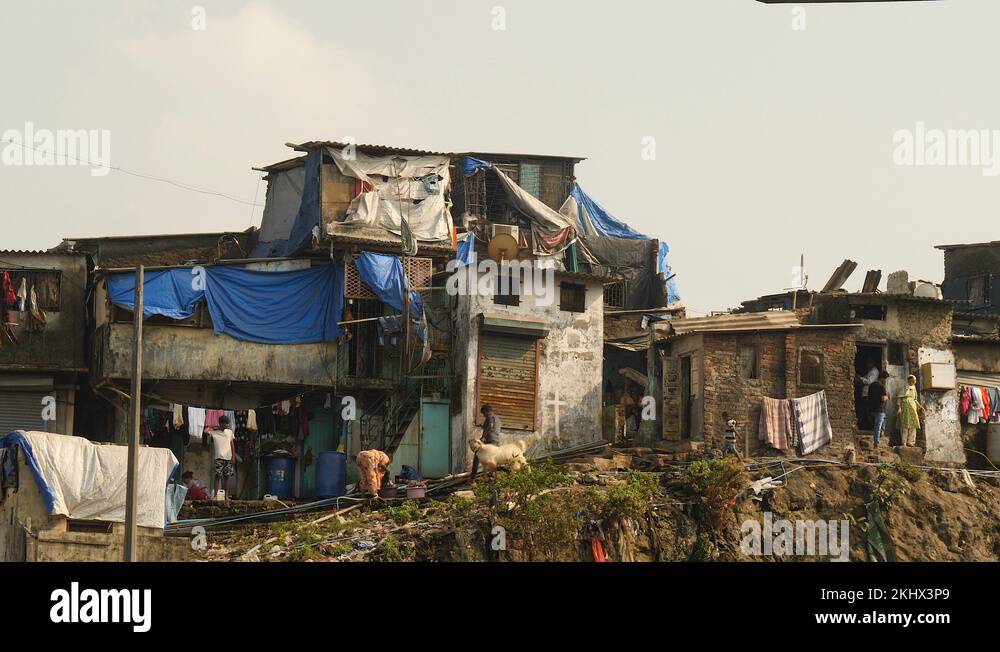 Man walking a ram in slums of Mumbai, India Stock Video Footage - Alamy