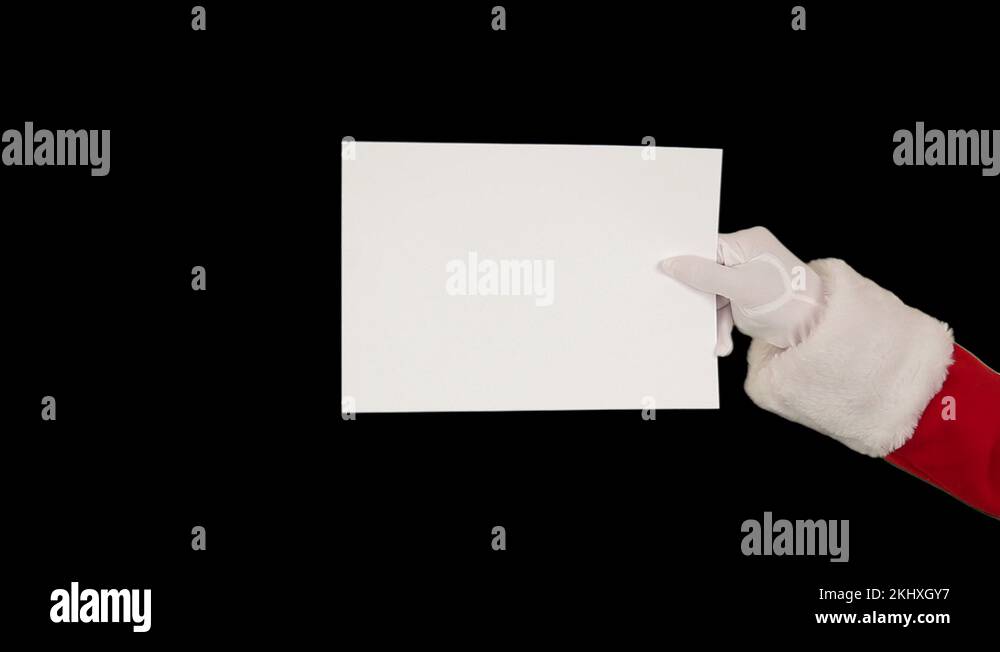 Santa Claus Presenting a White Sheet then sending a Kiss and saying Bye ...