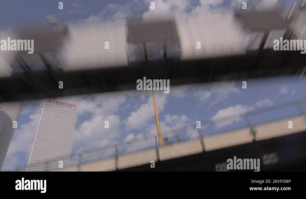 Driving on the Israeli highway in car interior in modern day Israel ...