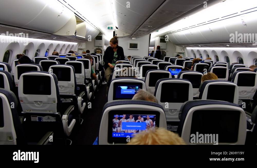 Aeromexico Dreamliner Boeing 787 Interior with People and Passenger ...