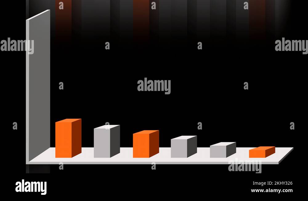4k 3D animation of 2D vector bar graph chart showing data visualization ...