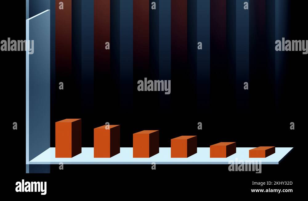 4k 3D animation of 2D vector bar graph chart showing data visualization ...