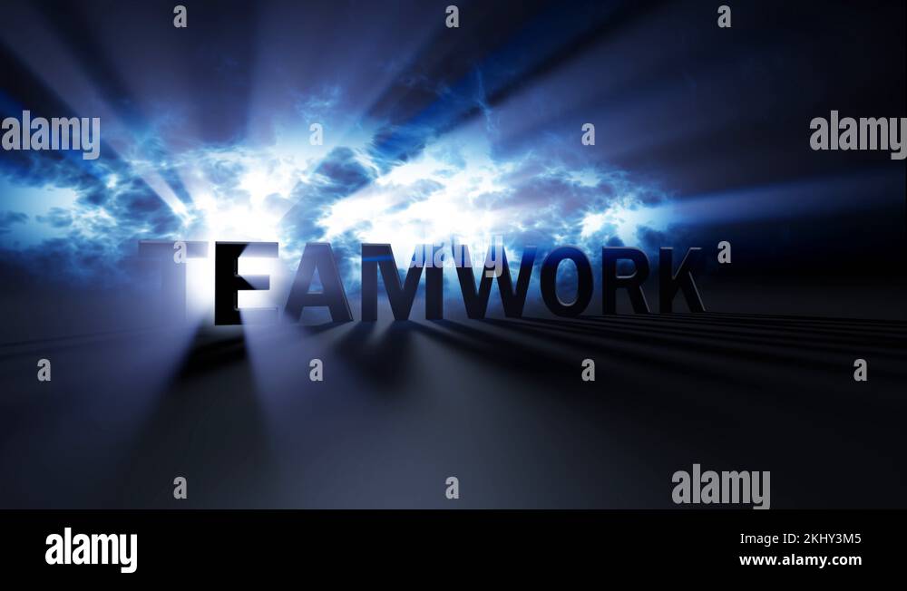 3D word animation of teamwork with blue light ray Stock Video Footage ...