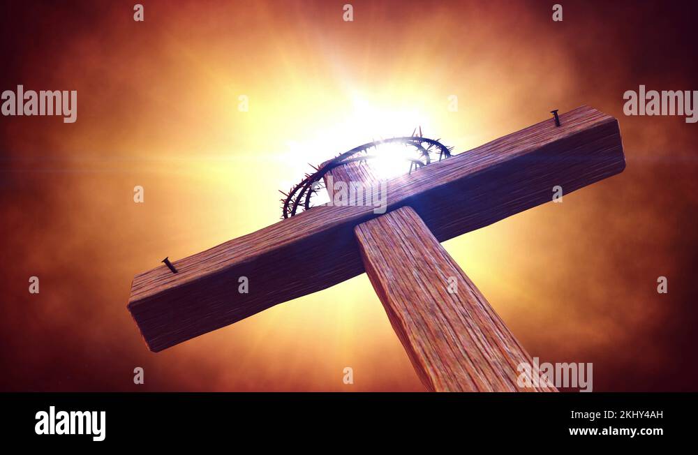 4K Crown Of Thorns On Cross Jesus passover Background Stock Video ...