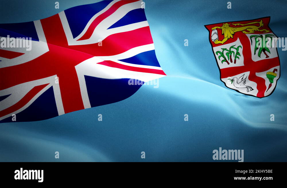 Fiji waving flag. National 3d ‎Fijian flag waving. Sign of Fiji islands ...