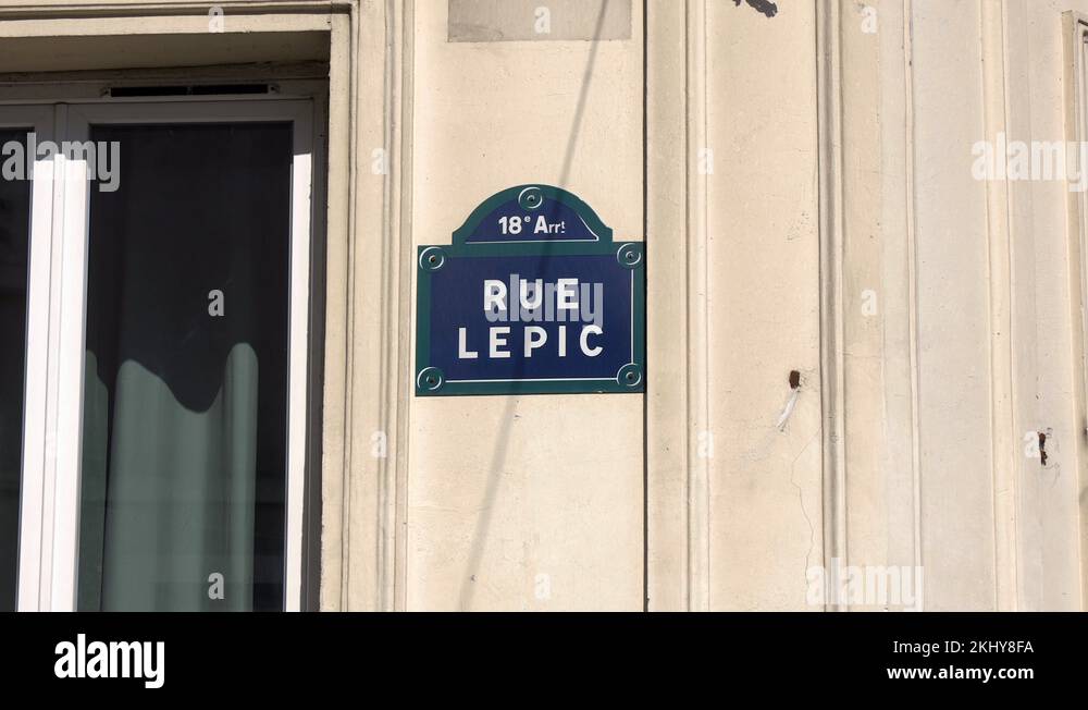 Rue Lepic street name sign in Paris France in famous Montmartre ...