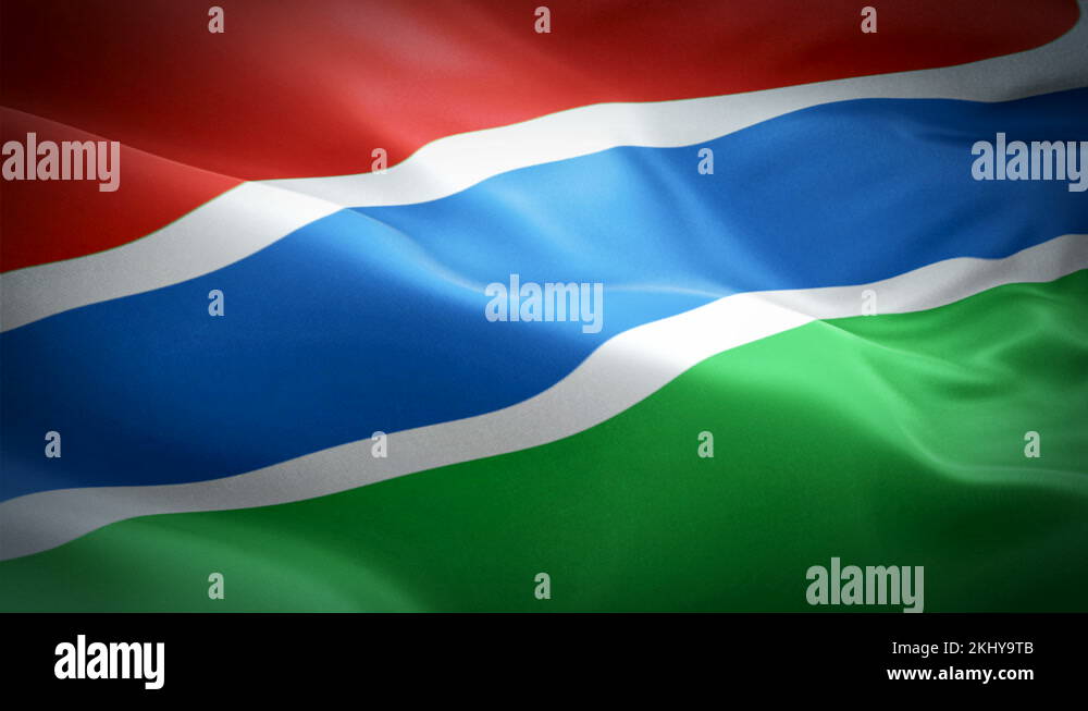 Gambia waving flag. National 3d ‎Gambian flag waving. Sign of Gambia ...