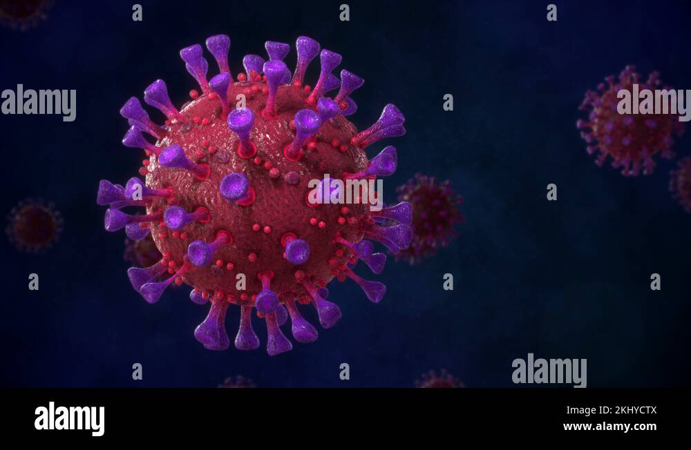 Novel coronavirus SARS-CoV-2 medical background – dark red blue center ...