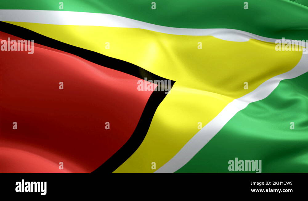 Guyana waving flag. National 3d ‎Guyanese flag waving. Sign of Guyana seamless Stock Video ...