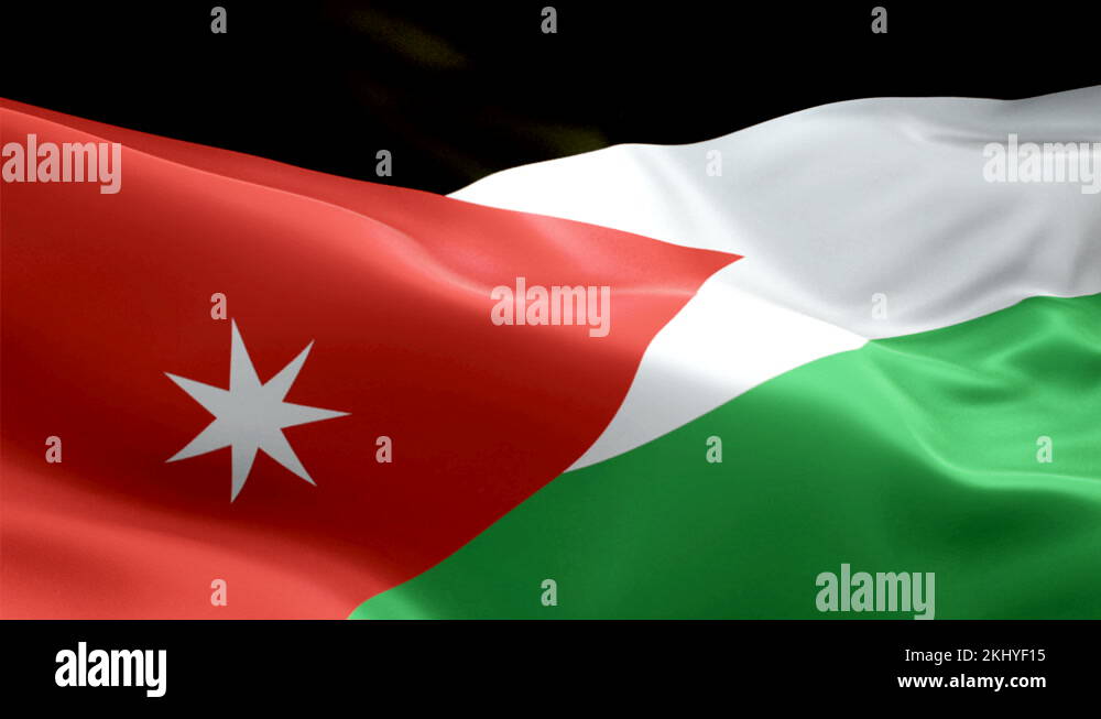 Jordan waving flag. National 3d Jordanian flag waving. Sign of Jordan ...