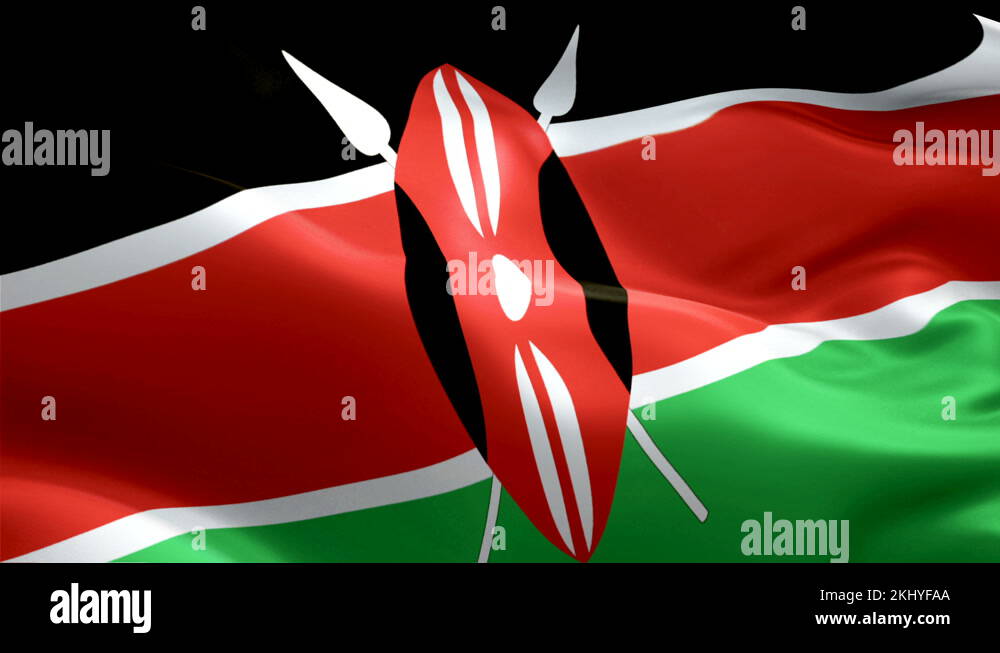 Kenya waving flag. National 3d Kenyan flag waving. Sign of Kenya ...