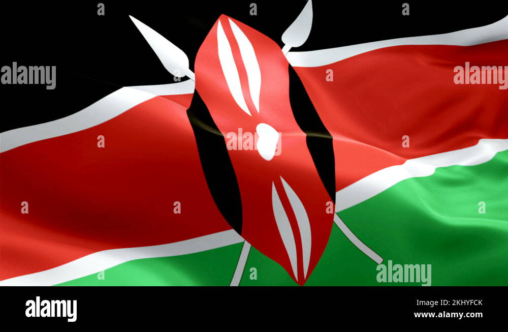 Kenya waving flag. National 3d Kenyan flag waving. Sign of Kenya ...