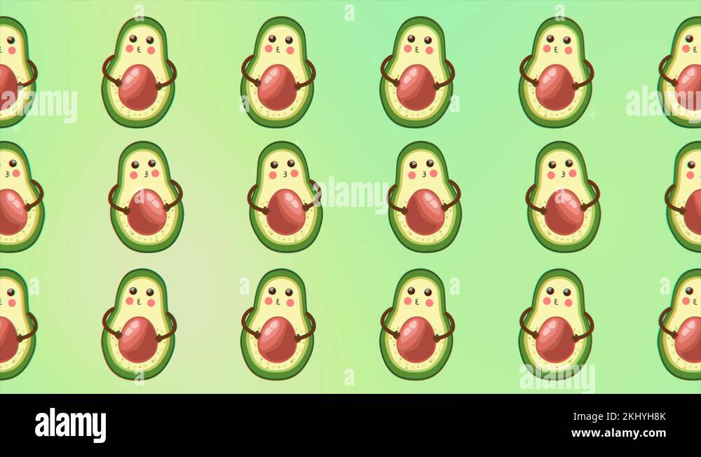 Gif Animated avocado motion design pattern. minimal flat layout style ...