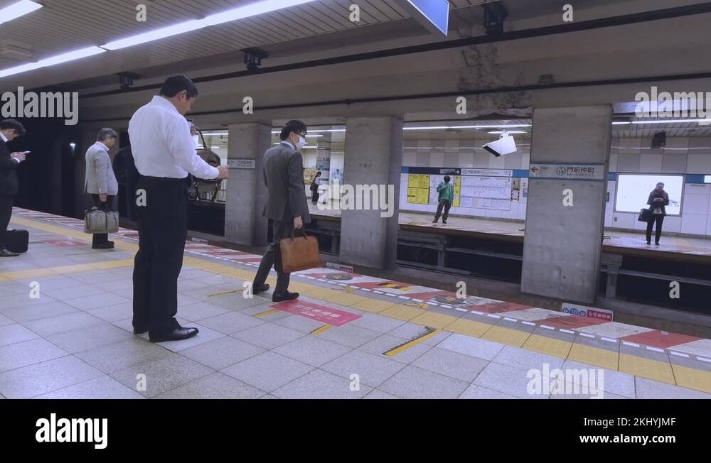 An incoming train on a subway traffic in Tokyo Japan Stock Video ...